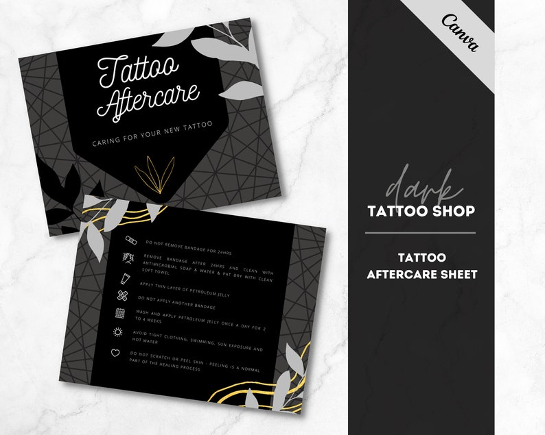 Tattoo Shop and Artist, Canva Templates, Tattoo Artist Marketing ...