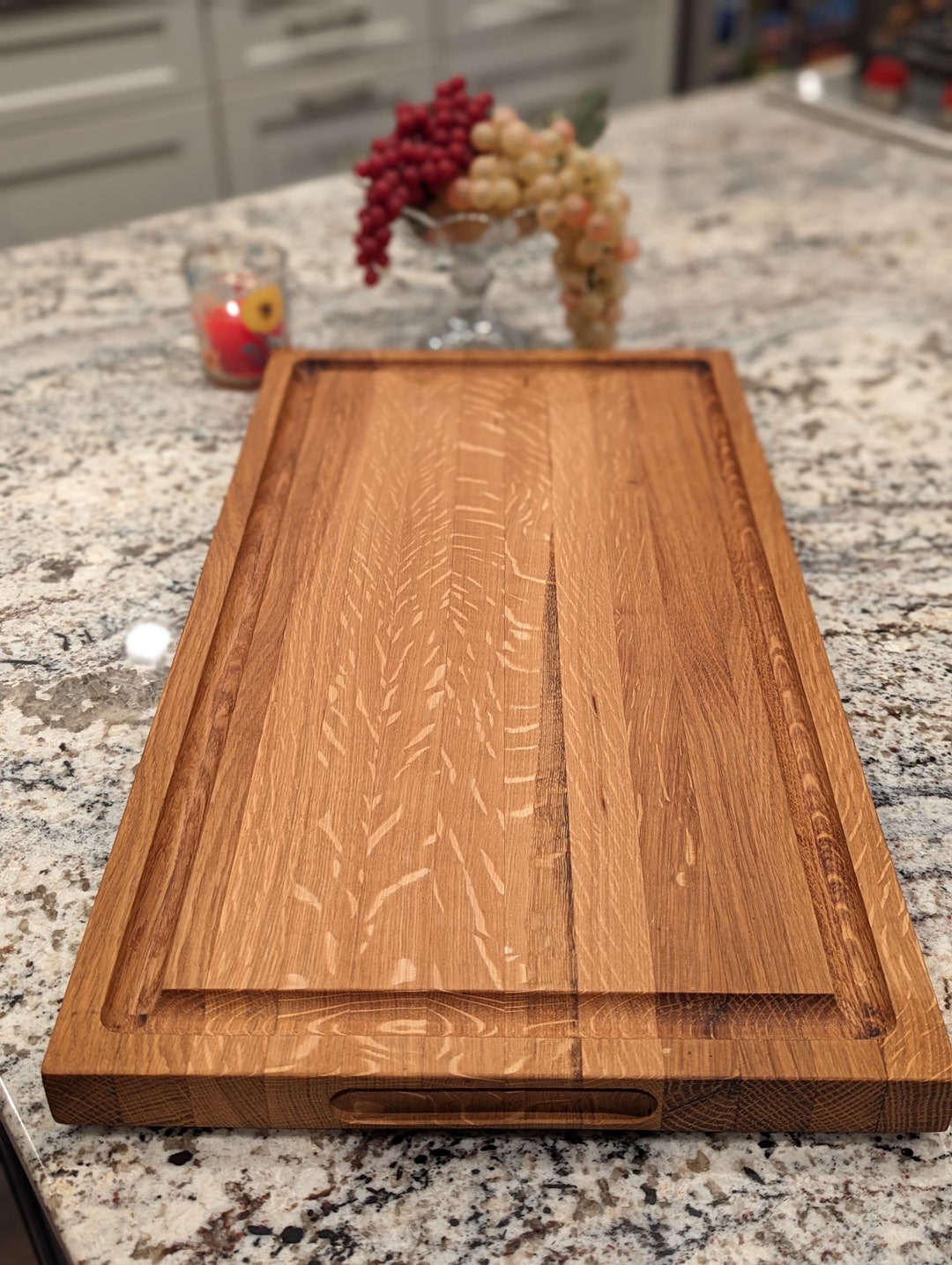 Beautiful Handmade Oversized Oak Cutting Board With Deep Juice Groove ...