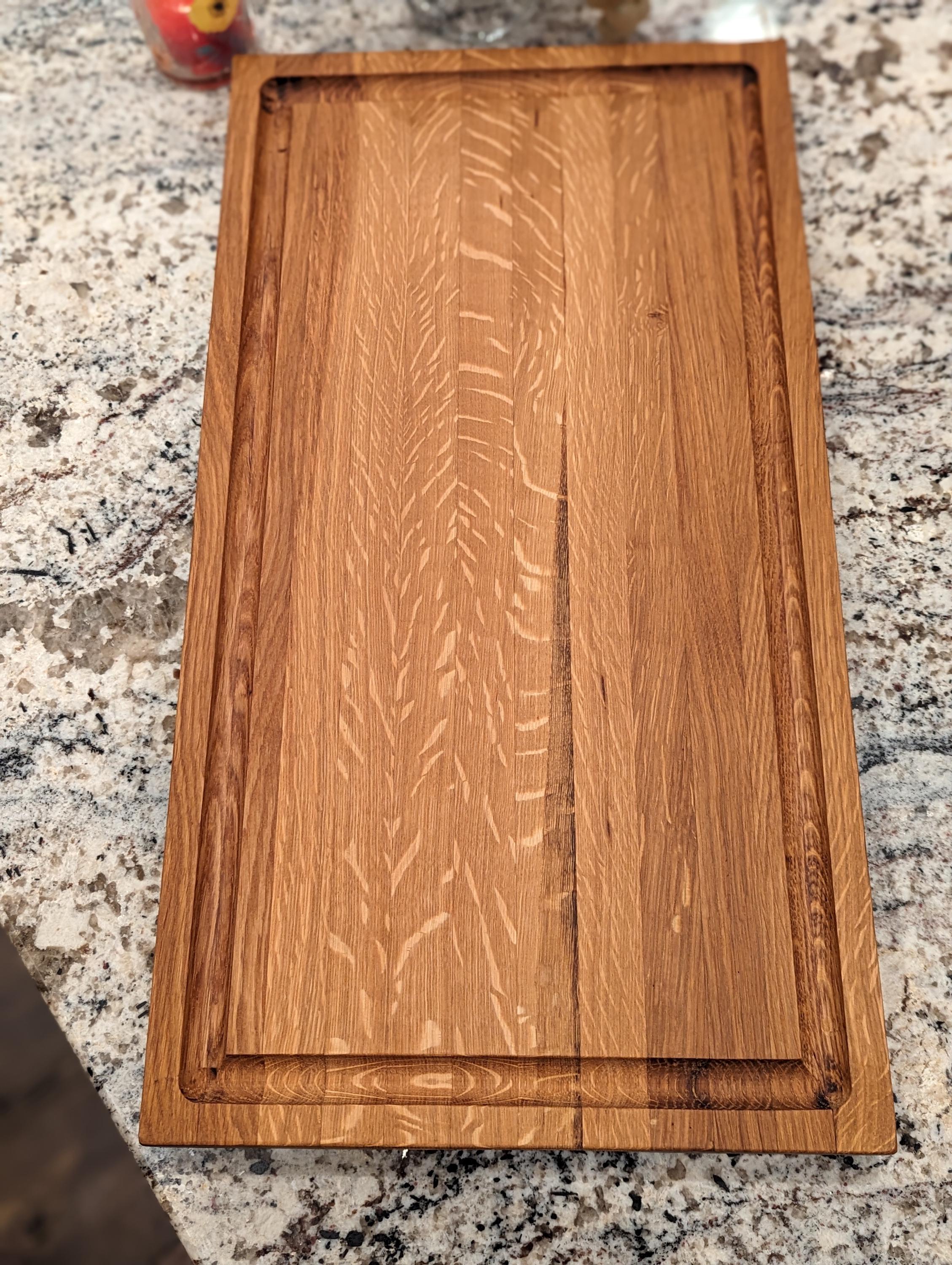 Beautiful Handmade Oversized Oak Cutting Board With Deep Juice Groove ...