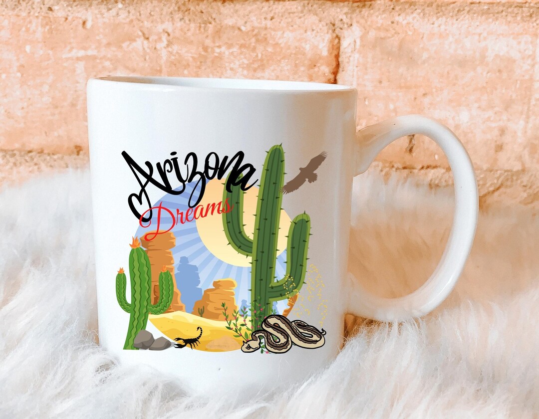 Arizona Mug, Southwestern Themed Mug, Desert Wilderness Graphic Mug ...