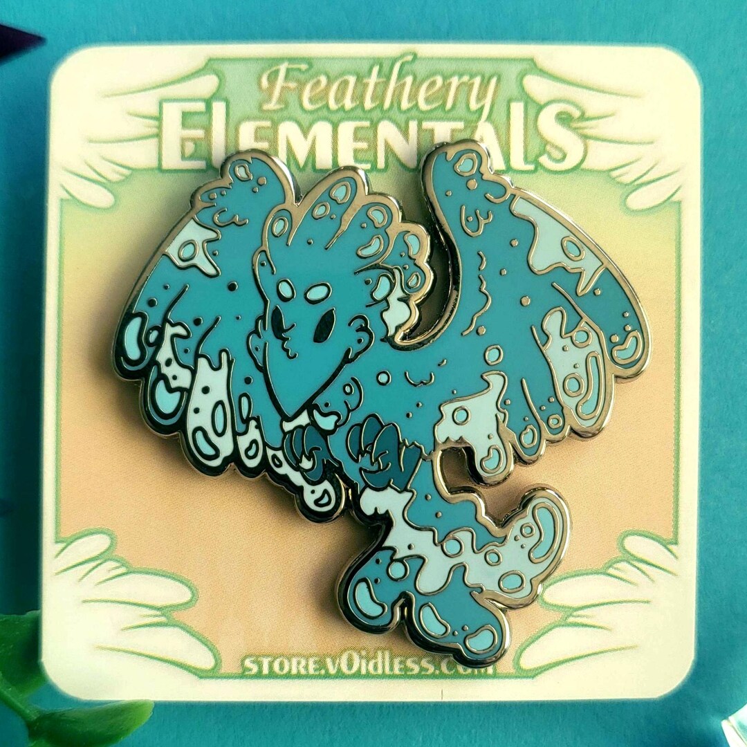Feathery Elemental Birds - Water - Enamel Pin - Etsy