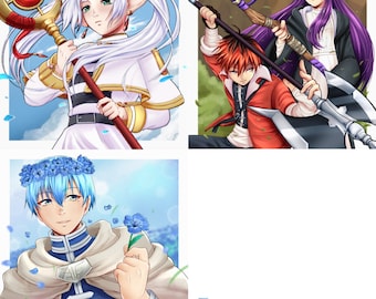 Blue Moon Weed, Frieren A5, A4, A3 Illustration Poster, Aesthetic Anime ...