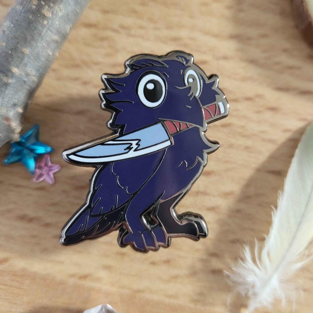 Crowfully Menacing - Knife Crow - Enamel Pin - Etsy