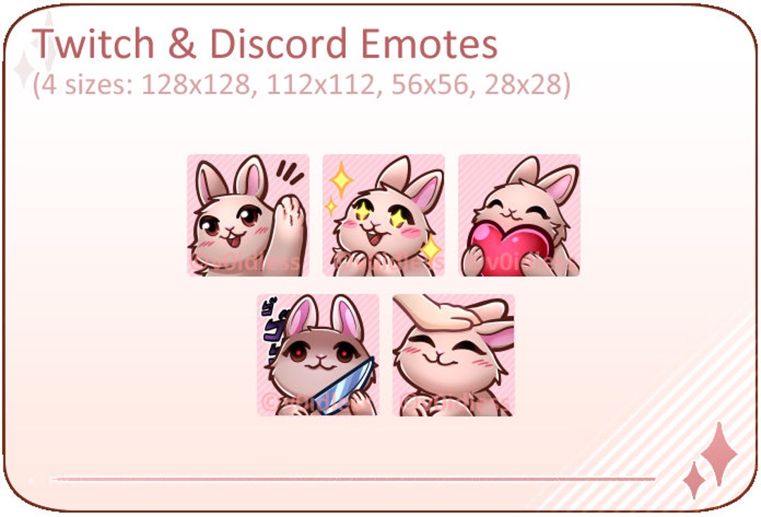 BUN EMOTES Set | Twitch | Discord | Youtube | Streaming | Cute Bunny ...