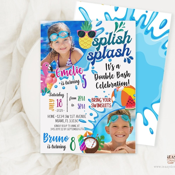 Splish Splash Pool Party Invitation - Etsy