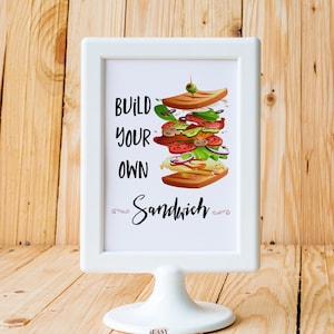 Build Your Own Sandwich Let's Brunch Party Summer Station Sign Digital ...