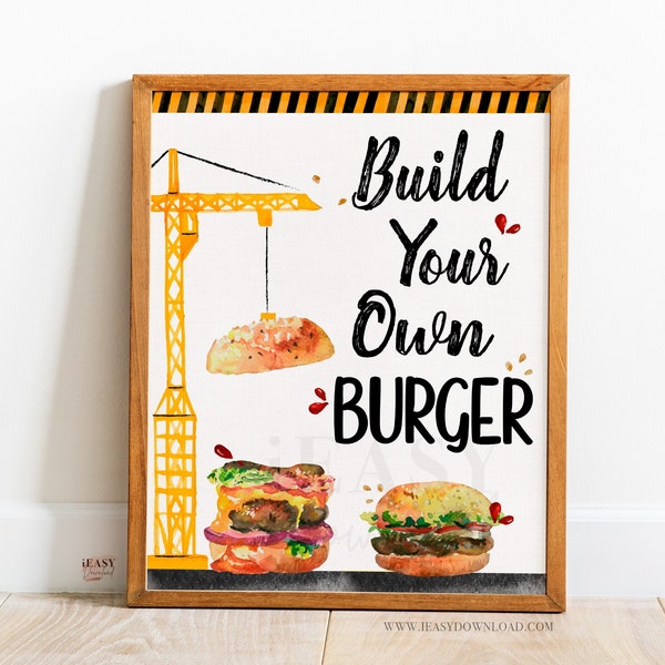 Build a Burger Construction Sign - Etsy