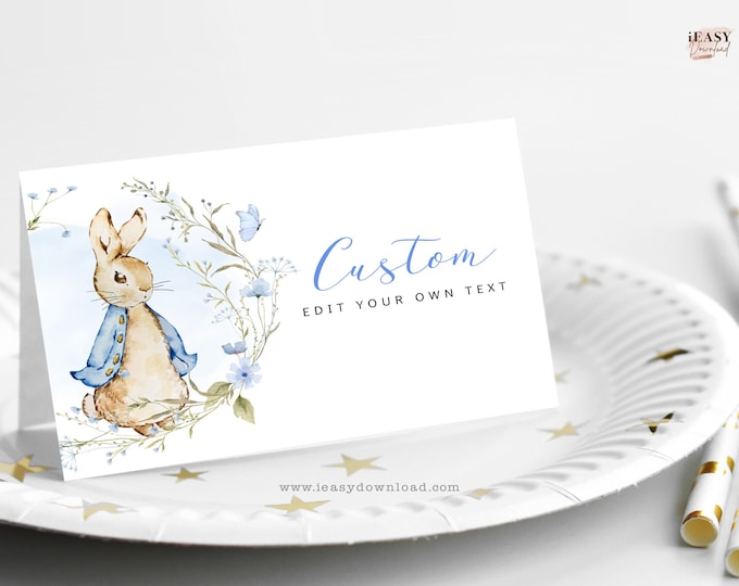 Peter Rabbit Place Cards baby Shower, Wedding, Birthday Place Cards ...