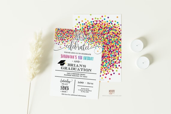Graduation Party Invite Lets Celebrate Let's Celebrate Graduation