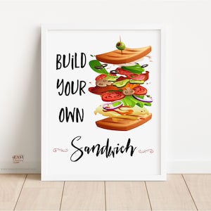 Build Your Own Sandwich Let's Brunch Party Summer Station Sign Digital ...