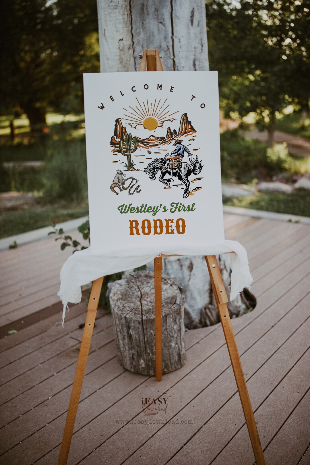Editable My First Rodeo Welcome Sign: Wild West Birthday (digital ...