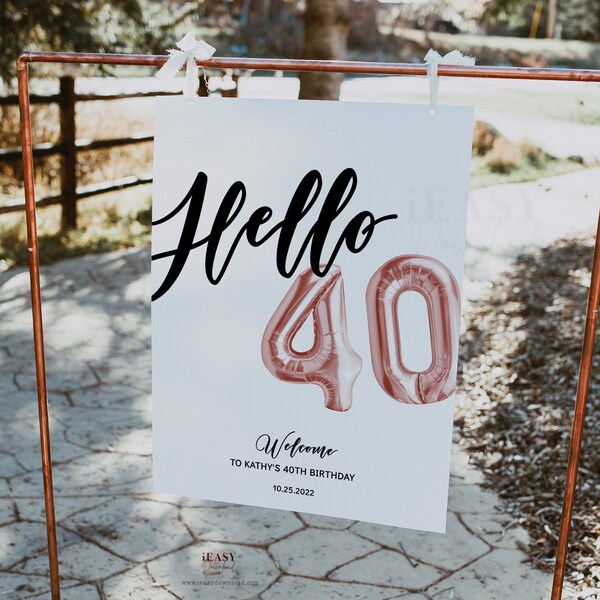 40th Birthday Welcome Sign Men - Etsy
