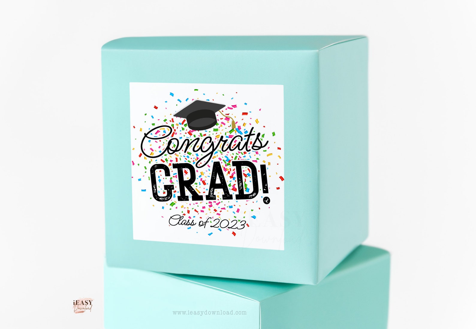 Editable Graduation Gift Tags Congrats GRAD Tag Confetti - Etsy