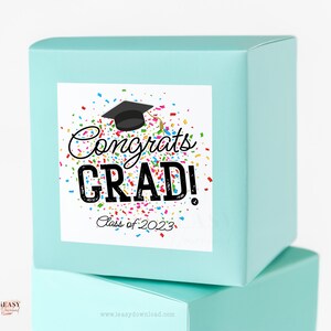 Editable Graduation Gift Tags, Congrats GRAD Tag, Confetti Gift Tags ...