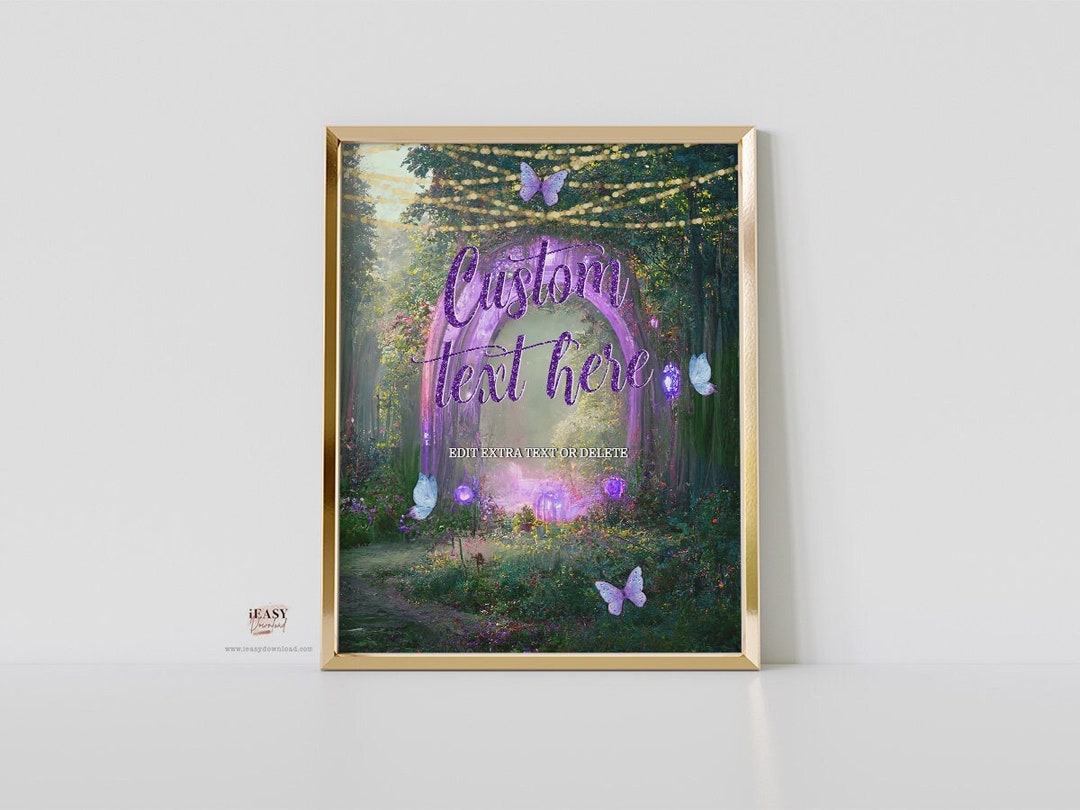 Editable Enchanted Forest Fairy Birthday Party Sign, Custom Sign, Sweet ...
