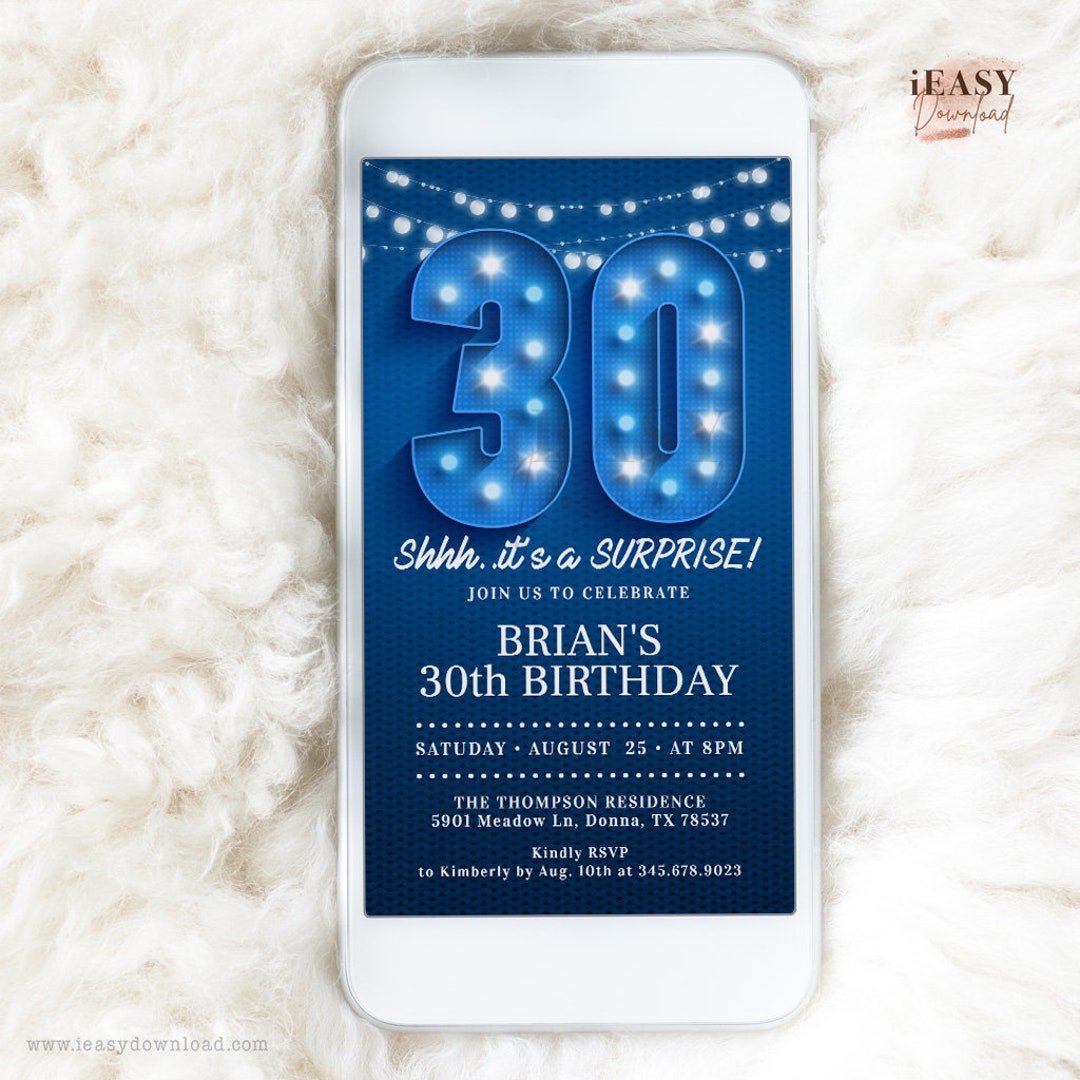 Surprise Adult Birthday Invitation Editable Invitation Templates 30th