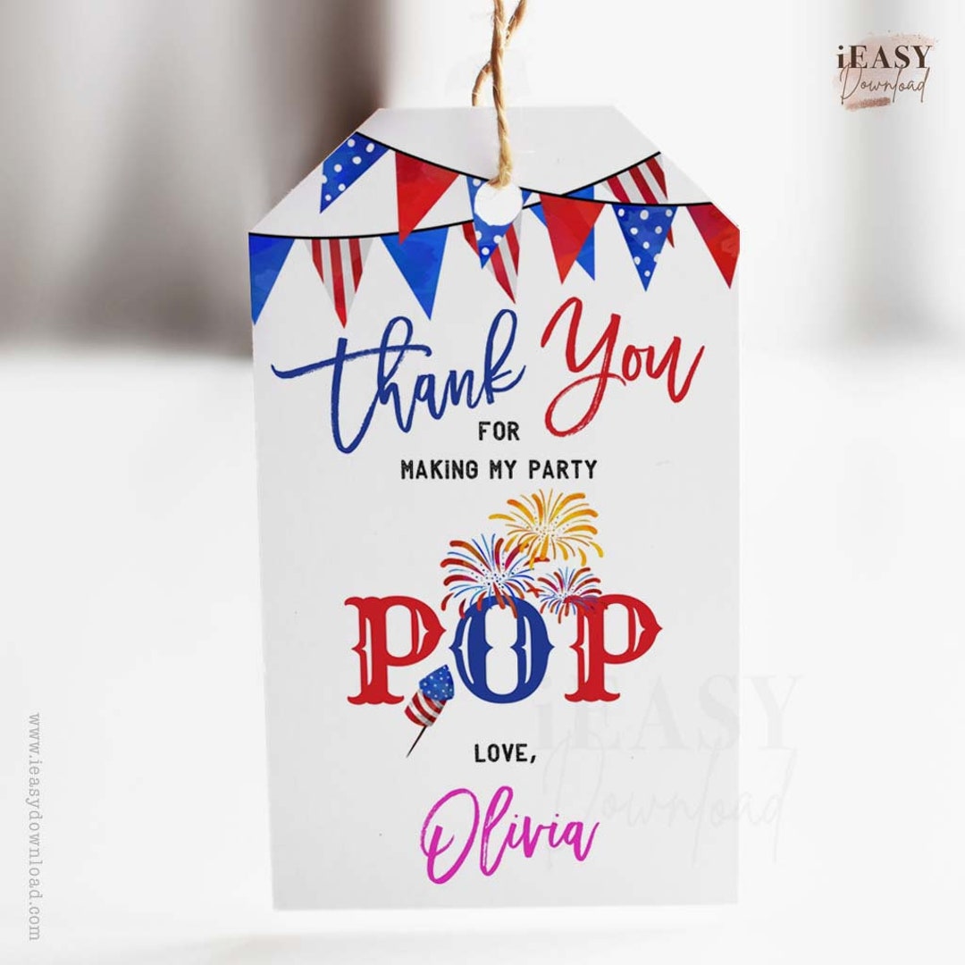 4th of July Favor Tag, Red White and Blue 4th of July 1st Birthday ...