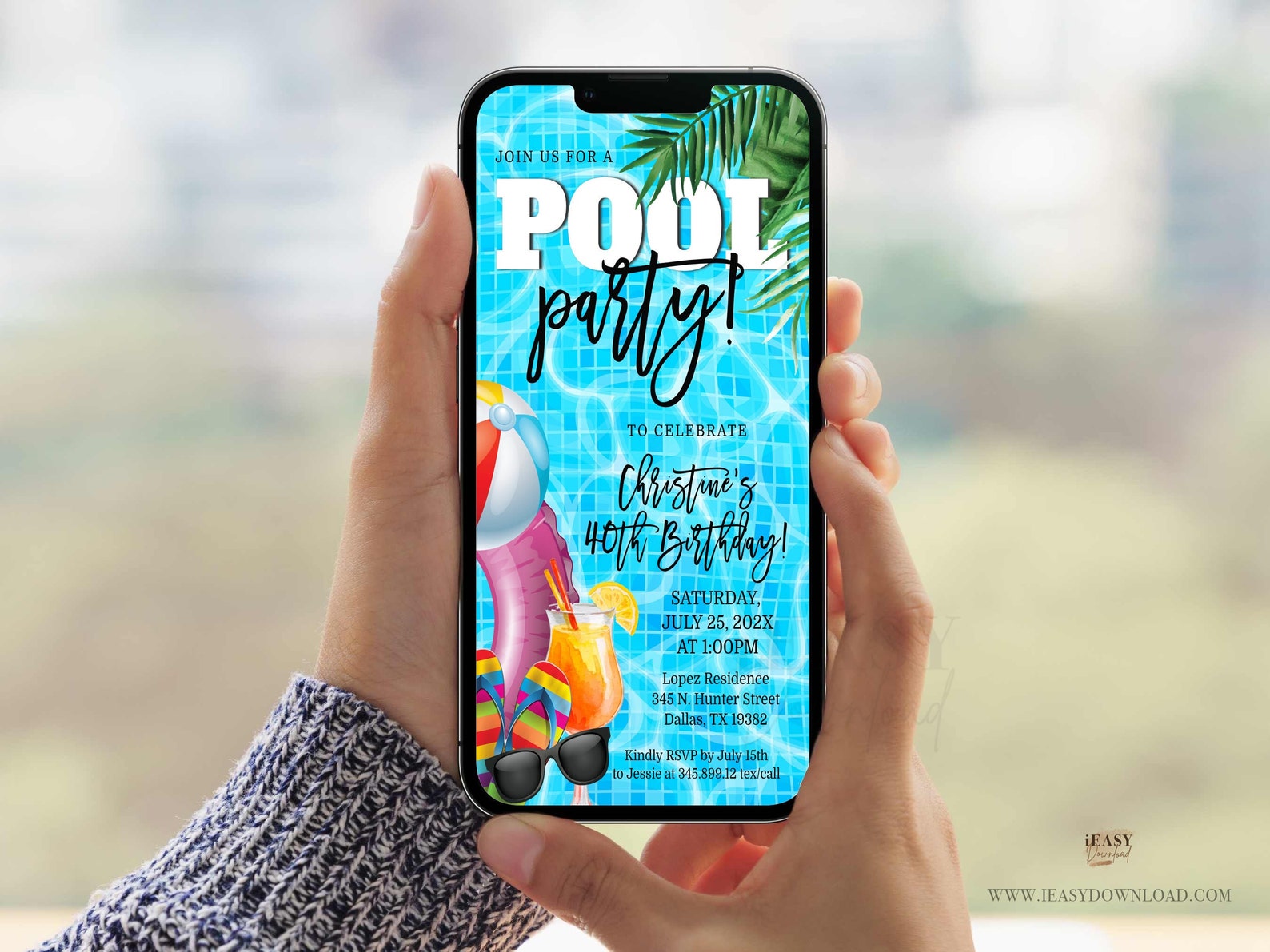 Pool Party Invitation 30th Birthday Pool Party Swimming Pool - Etsy