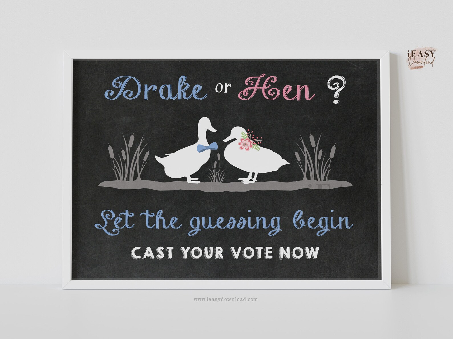 Drake or Hen Gender Reveal Decoration, Cast Your Vote Sign, Let ...