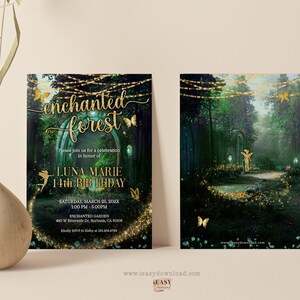Editable Enchanted Forest Emerald Green Welcome Sign, Edit Your Own ...