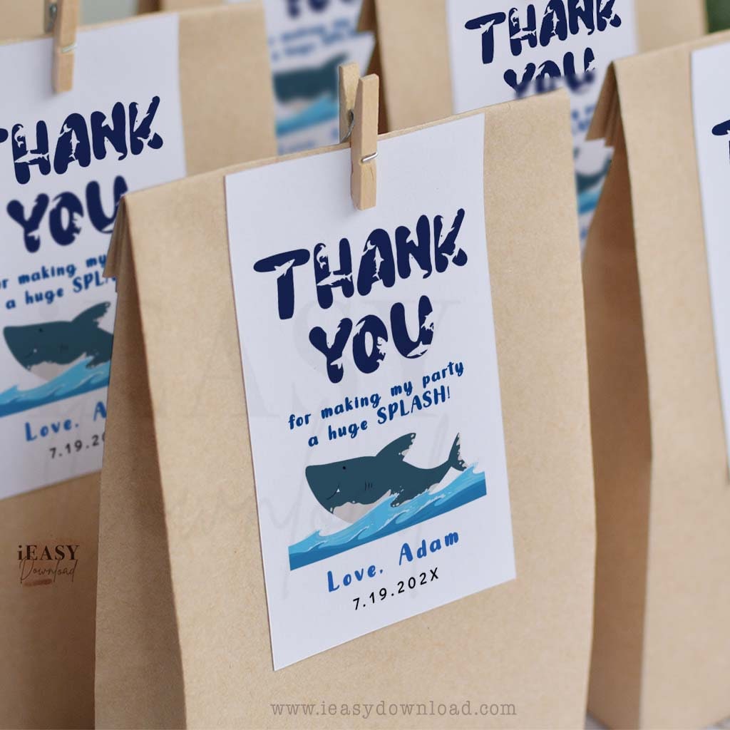 Editable Under the Sea Tags Shark Birthday Gift Tags Sea - Etsy