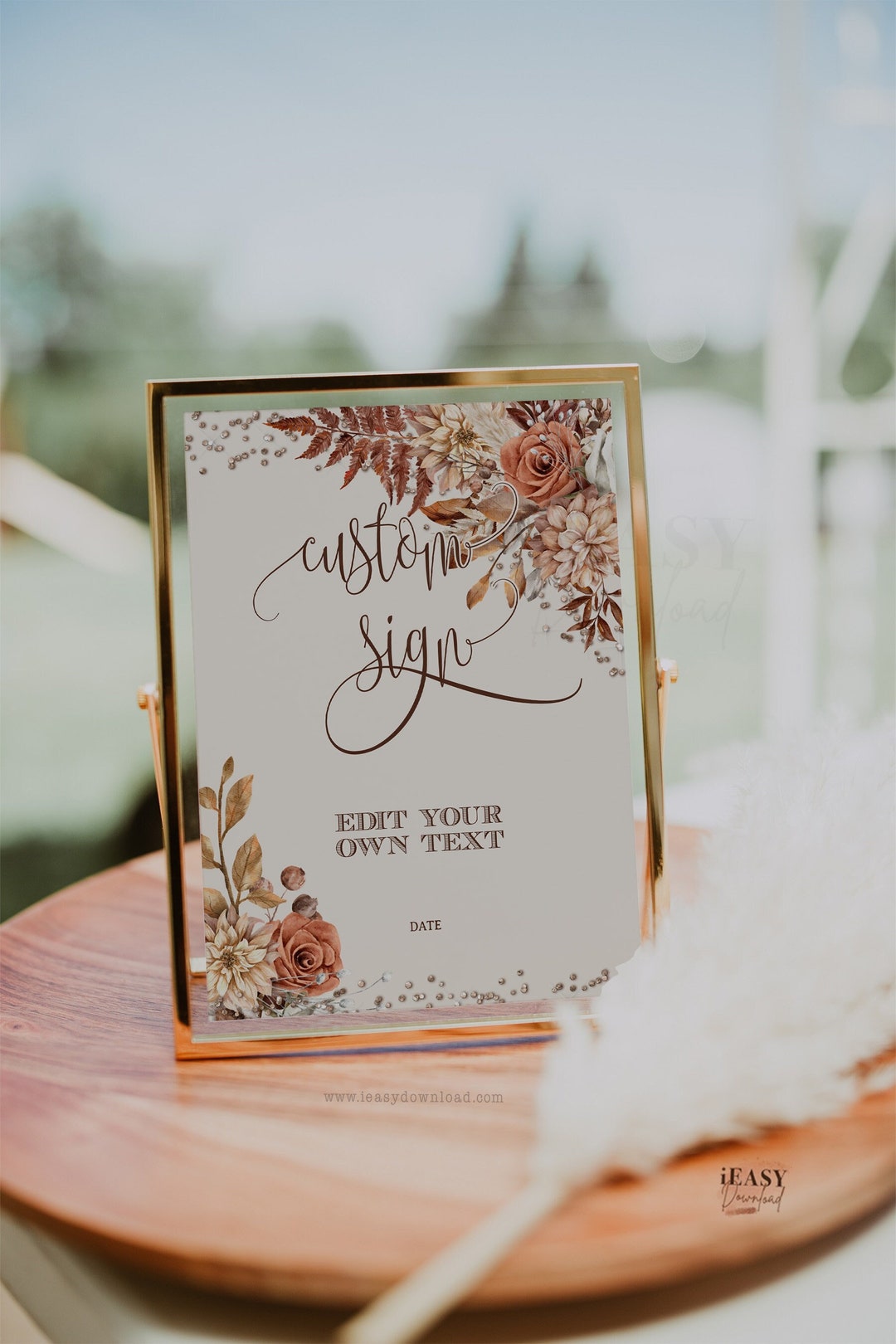 Editable Autumn Custom Sign Template, Fall Birthday Party Table Sign ...