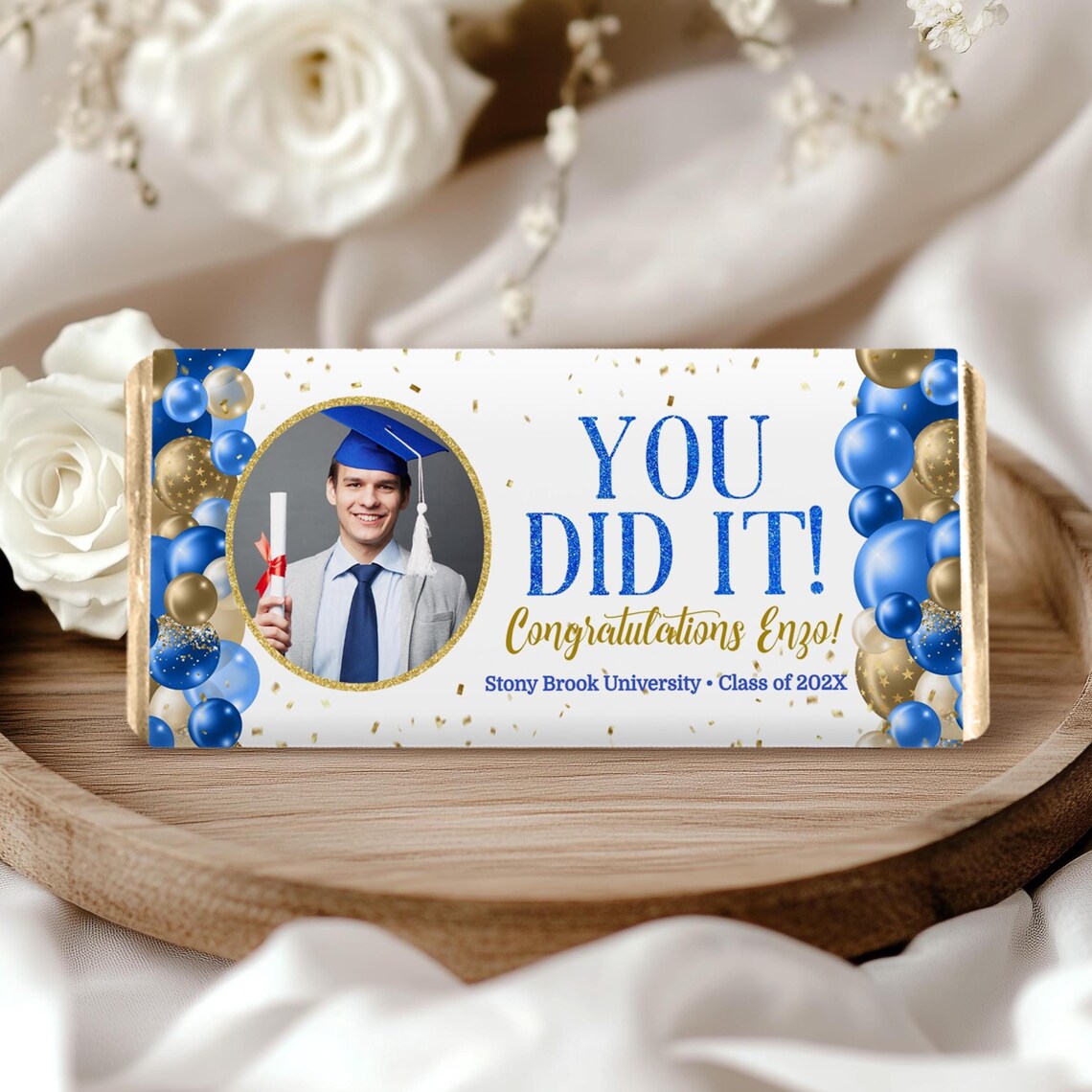 Editable Graduation Chocolate Bar Wrapper: Photo Favor Template ...