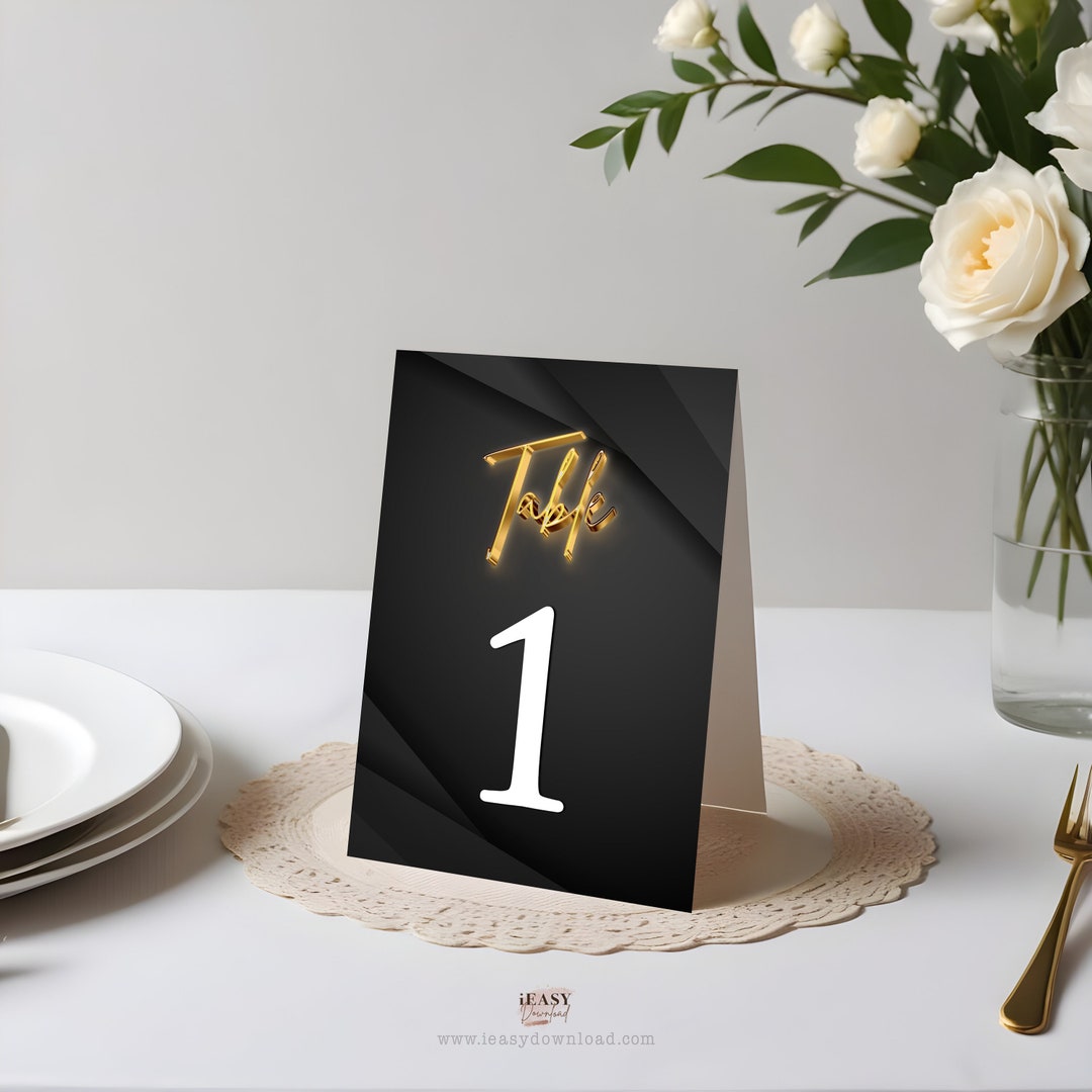 Editable Double Sided Table Number Template, Modern Table Numbers, All ...