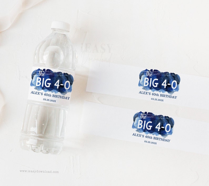 Adult Birthday Thank You Tag 40th Birthday Favor Tags Navy - Etsy