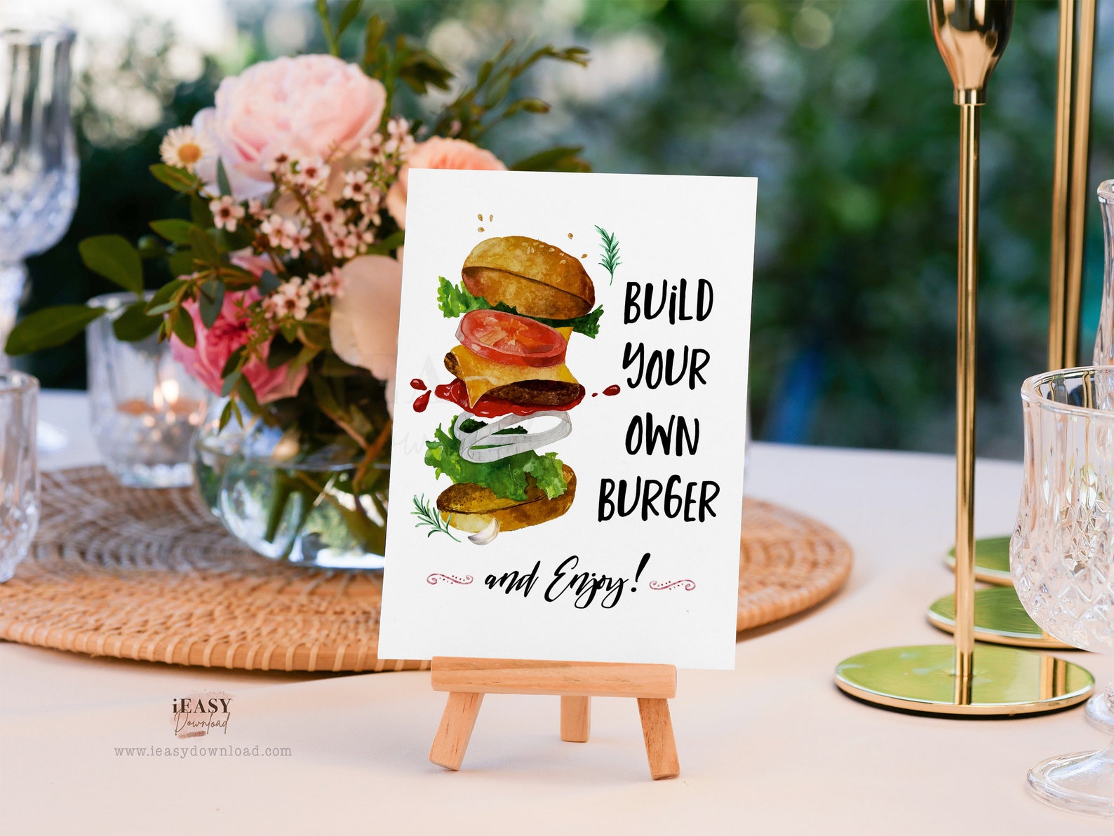 Build Your Own Burger Burger Bar Sign Baby Q Party Sign - Etsy