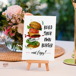 Build Your Own Burger, Burger Bar Sign, Baby Q Party Sign, Burger Sign ...