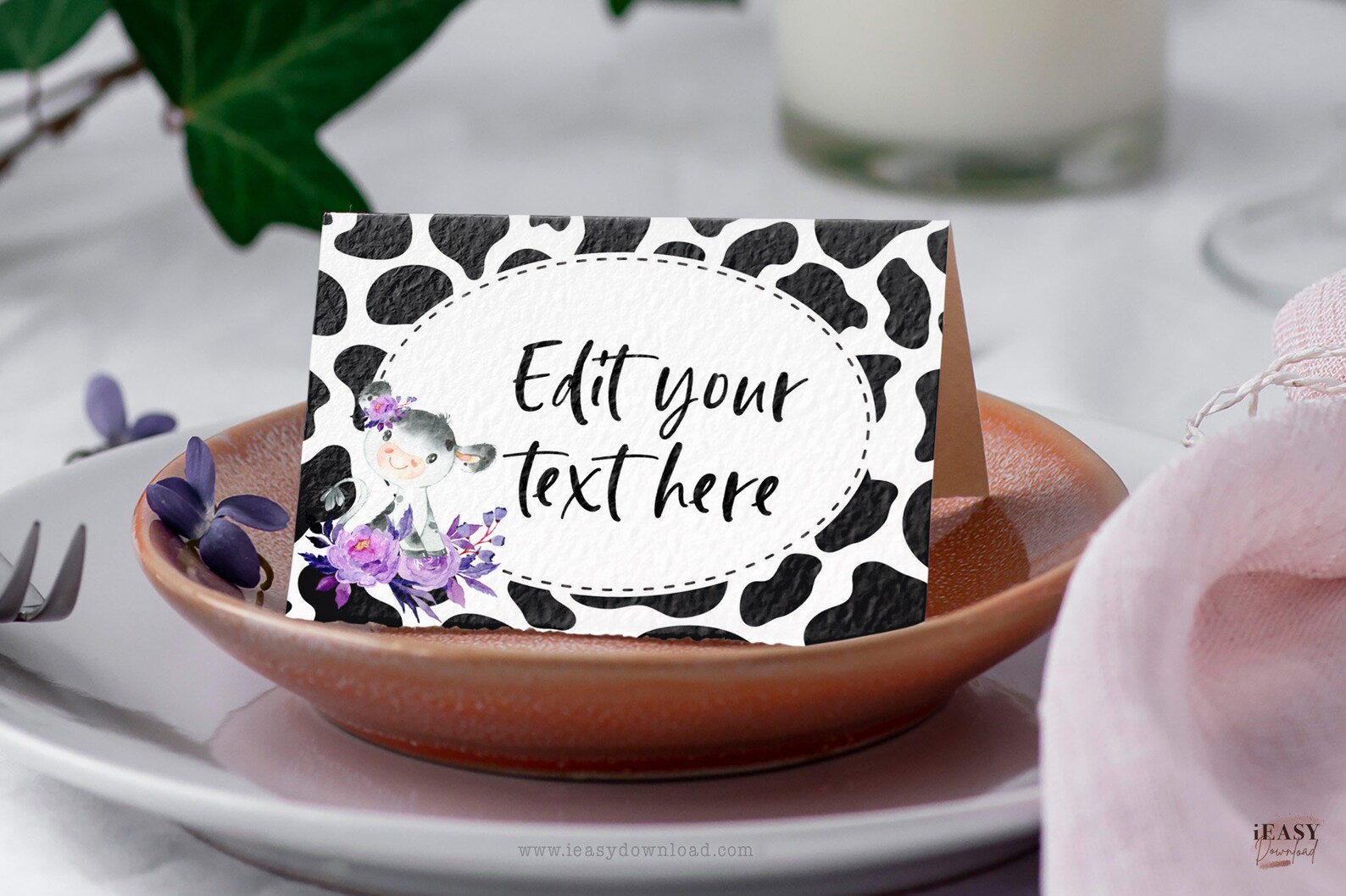 Editable Cow Food Tent Cards Buffet Label Cow Theme Birthday - Etsy