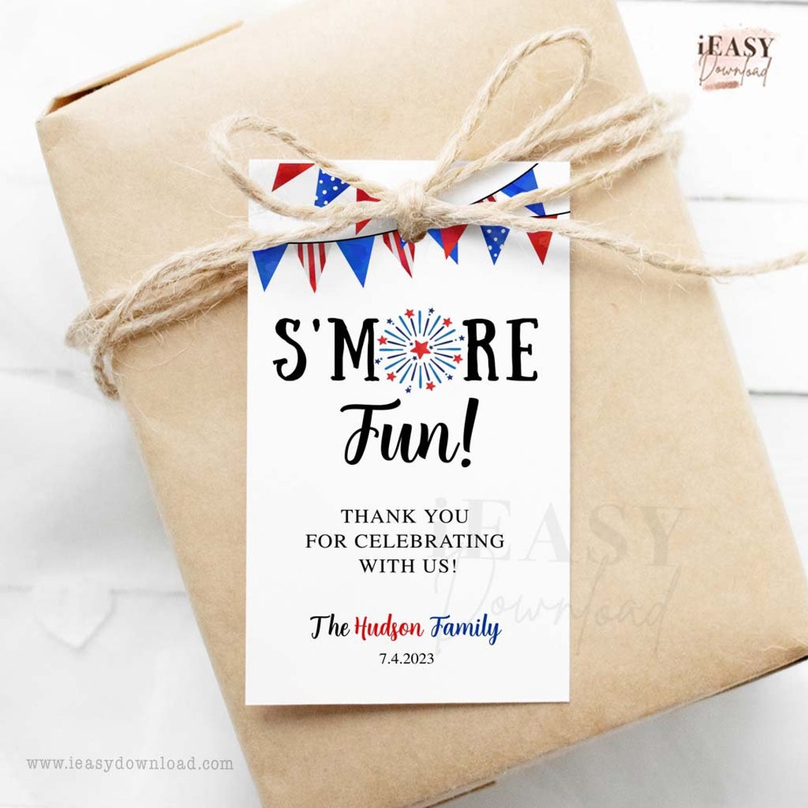 4th of July Tag S'more Tags 4th of July Party Smore Fun | Etsy