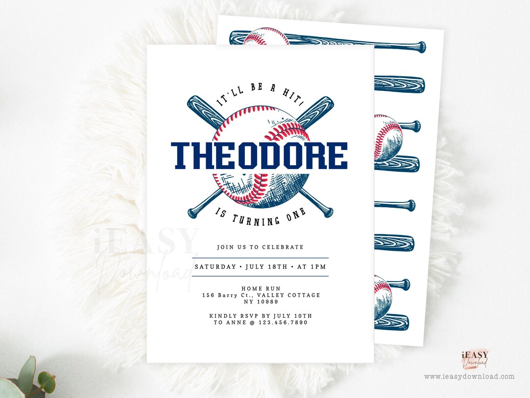 Editable Baseball Birthday Invitation, Sports Theme Boys Birthday, I Am ...