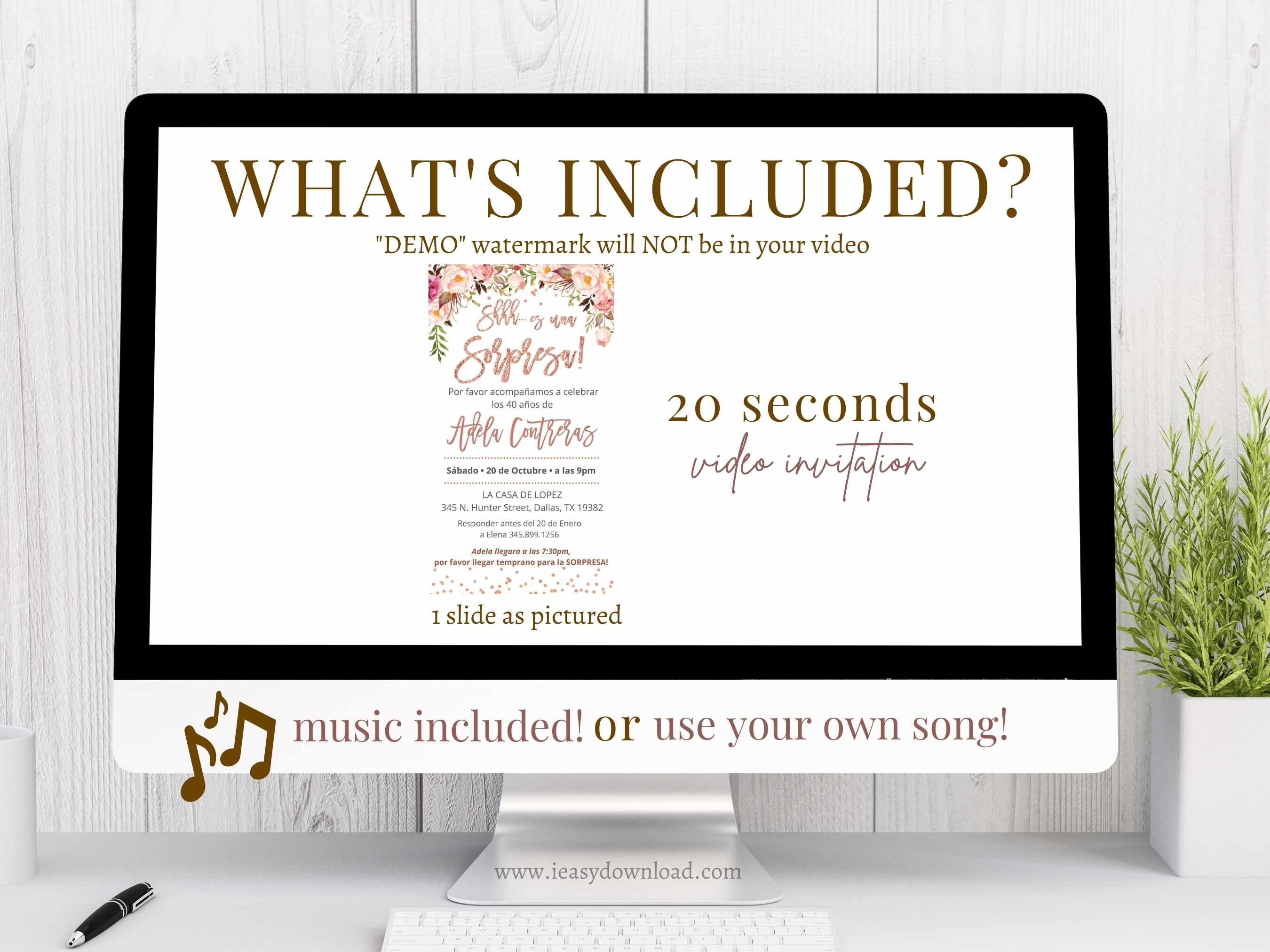 Invitación de video animado Invitación móvil al 40 cumpleaños - Etsy México