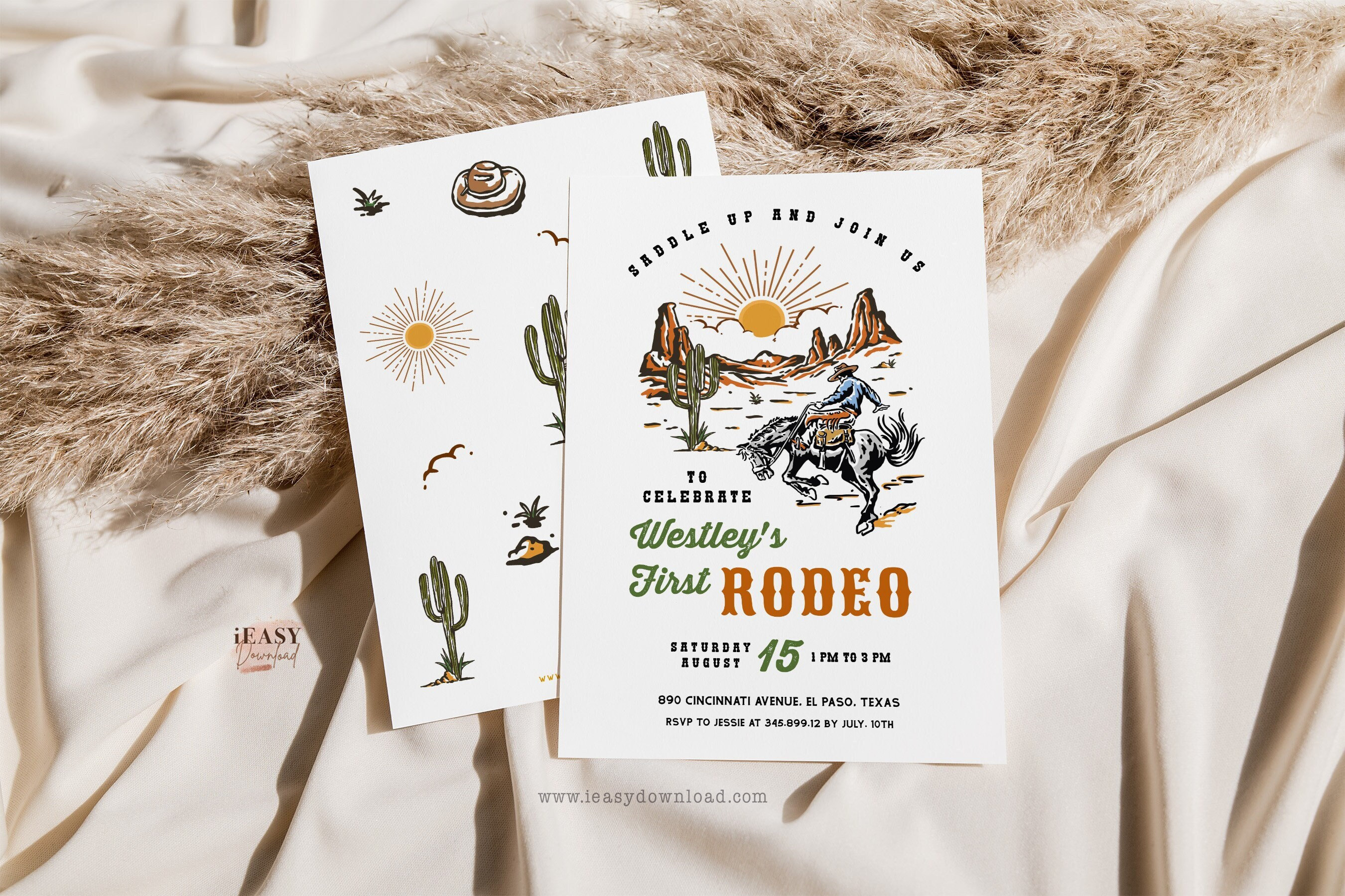 First Rodeo Birthday Thank You Tag: Cowboy Western Theme (template) - Etsy