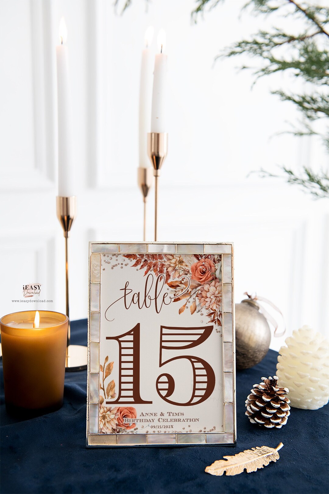 Editable Fall Table Numbers Template, Autumn Table Numbers Fall Leaves ...
