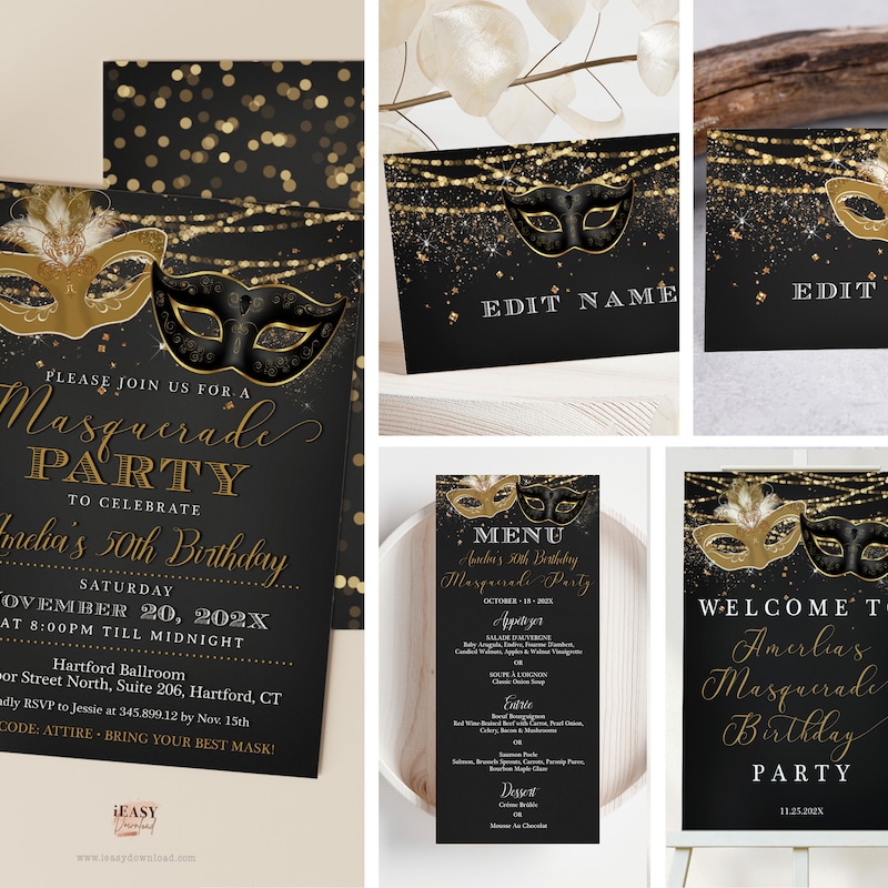 Masquerade Invites - Etsy