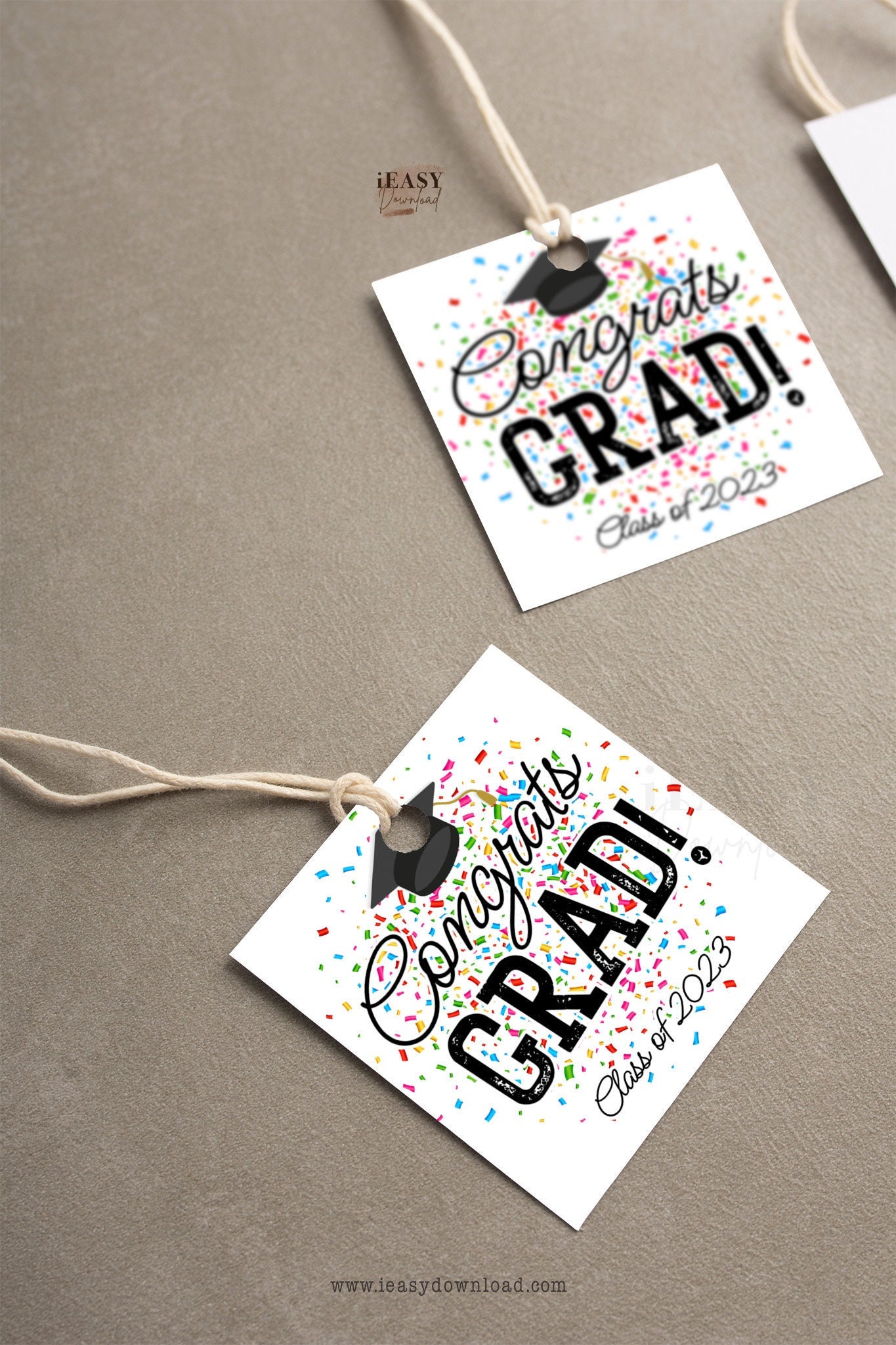 Editable Graduation Gift Tags, Congrats GRAD Tag, Confetti Gift Tags ...