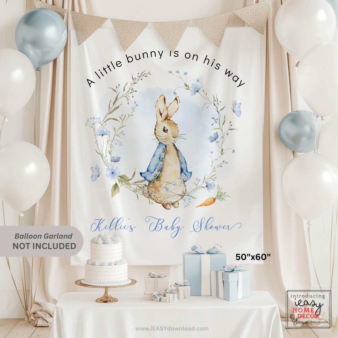 Peter Rabbit Baby Shower Backdrop | Personalized Boy Party Decor - Etsy