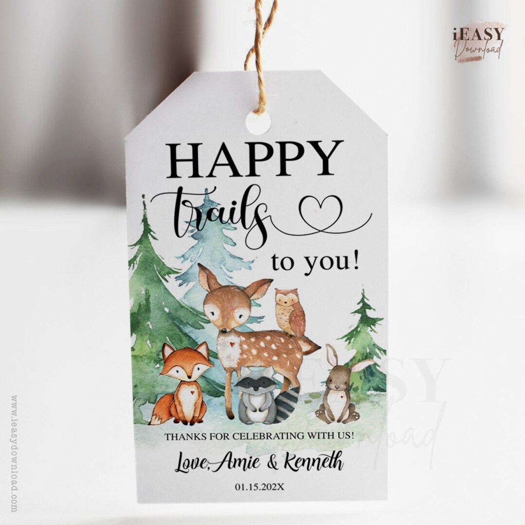 Woodland Animals Favor Tags: Baby Shower Birthday Party (digital ...