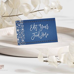 Denim and Diamond Birthday Party Menu Template, Denim and White Menu ...
