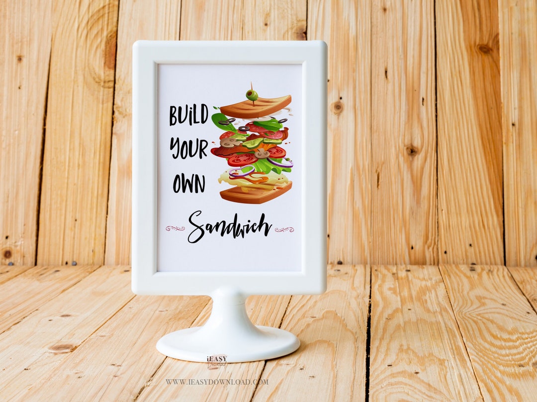 Build Your Own Sandwich Let's Brunch Party Summer Station Sign Digital ...