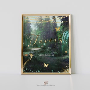 Editable Table Numbers Enchanted Forest Emerald Green, Quinceañera ...