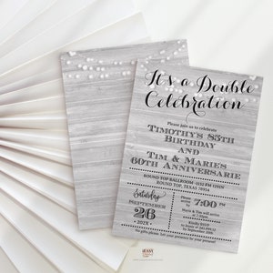 Adult Double Celebration Invitation, Double Birthdays, Anniversaries ...