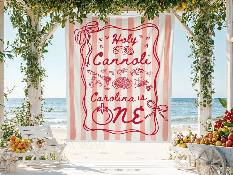 Holy Cannoli Party Italian First Birthday Girl Mediterranean Backdrop ...