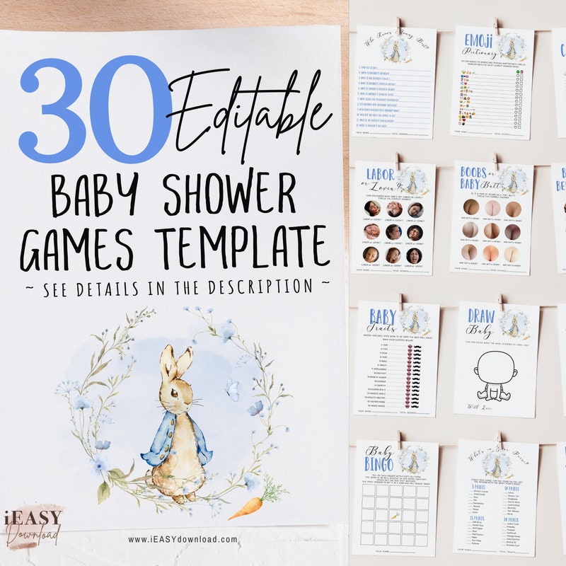 Peter Rabbit Shower Games - Etsy