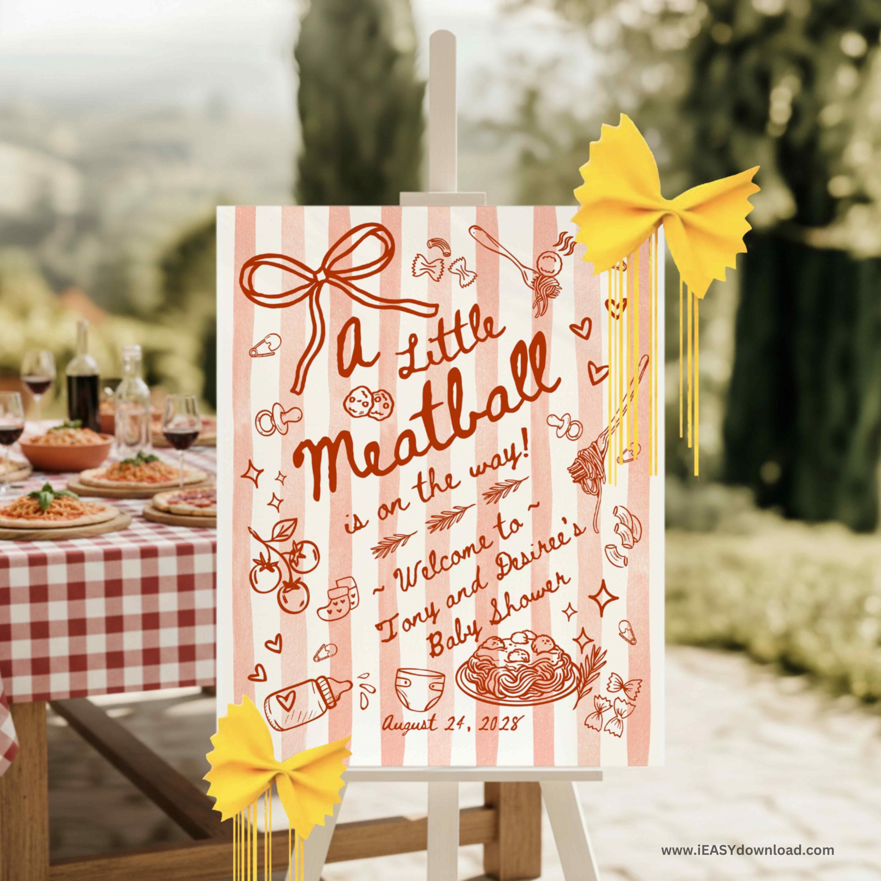Italian Baby Shower Gender Neutral A Little Meatball is on the Way ...