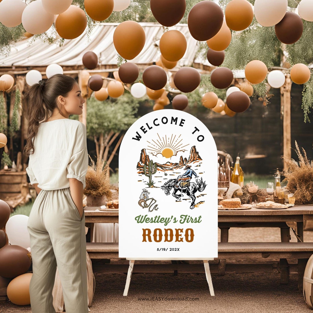 Personalized First Rodeo Welcome Sign: Western Birthday Party Decor - Etsy