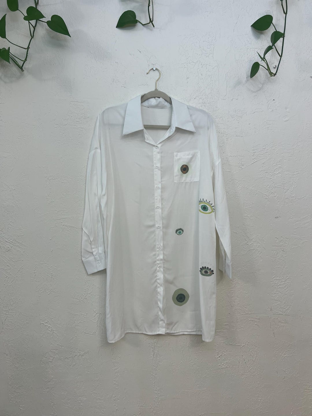 Upcycled Button up Eye Print - Etsy